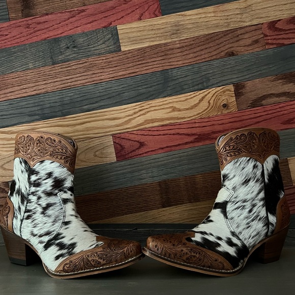 Myra Bag | Shoes | Hand Tooled Leather Genuine Cowhide Women Bootie ...